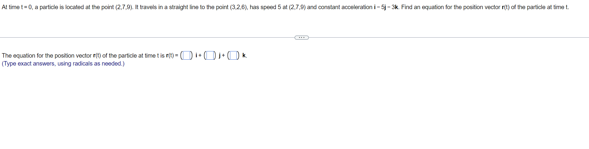 Solved The equation for the position vector r(t) of the | Chegg.com