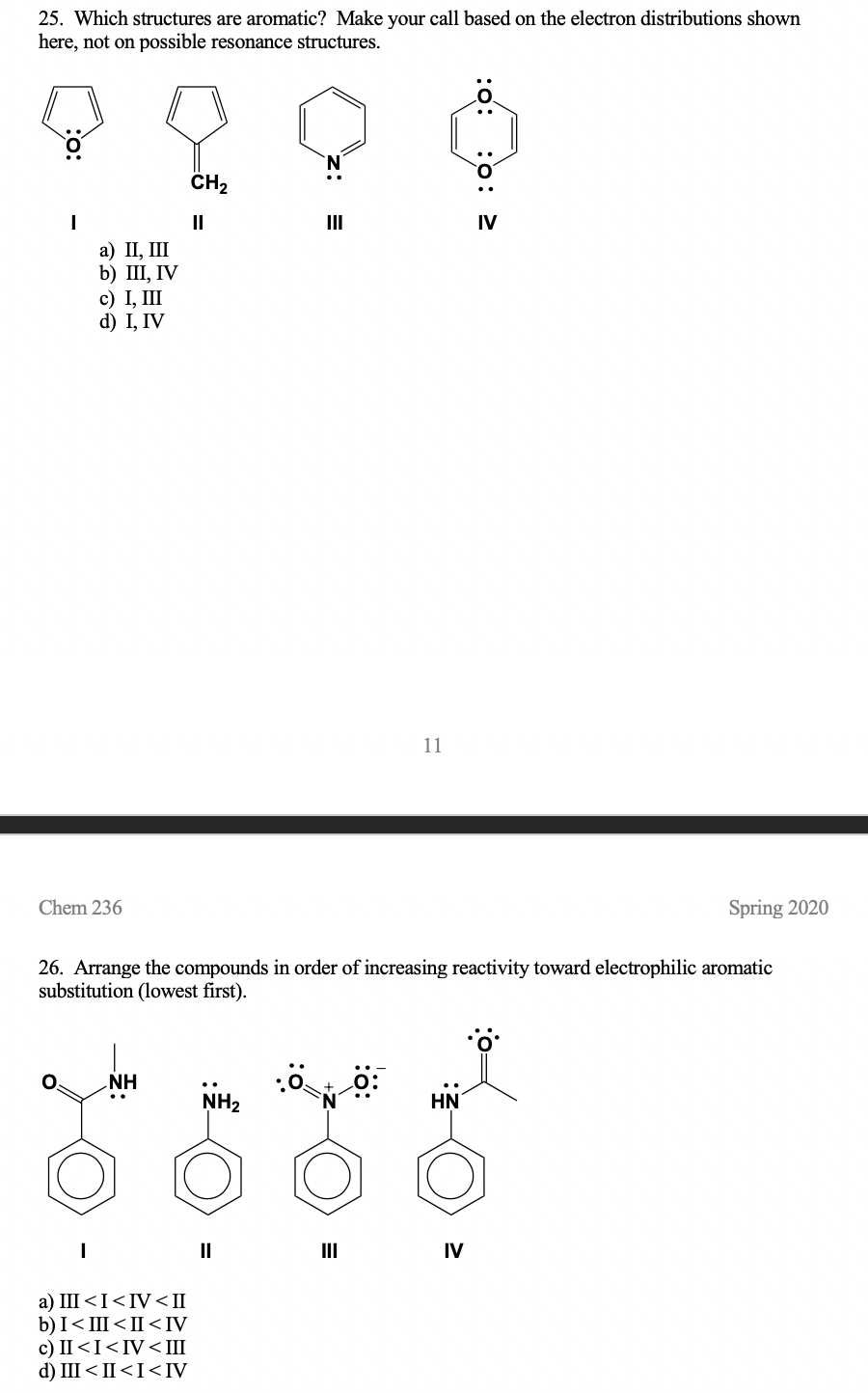 Solved 25. Which structures are aromatic? Make your call | Chegg.com
