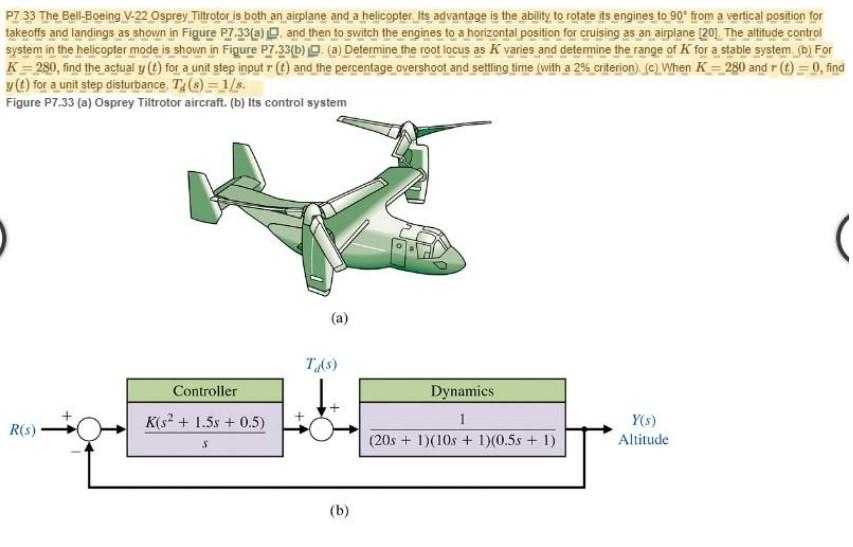 Solved P7 33 The Bell-Boeing V-22 Osprey Tittrotor is both | Chegg.com