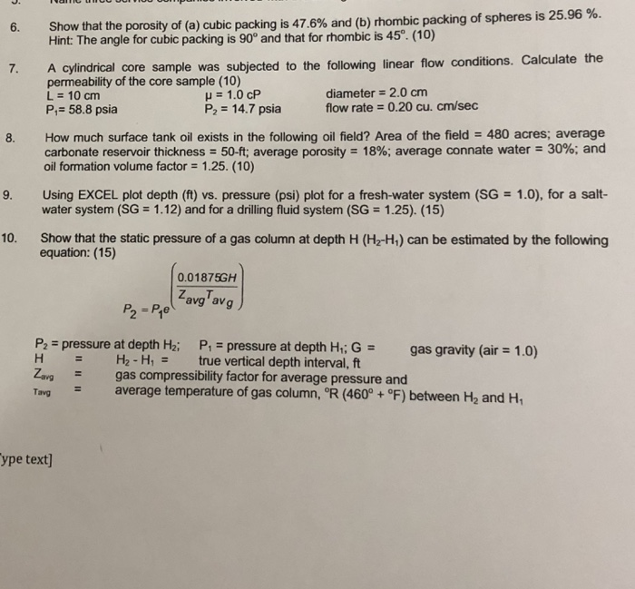 Solved at the porosity of (a) cubic packing is 47.6% and (b) | Chegg.com