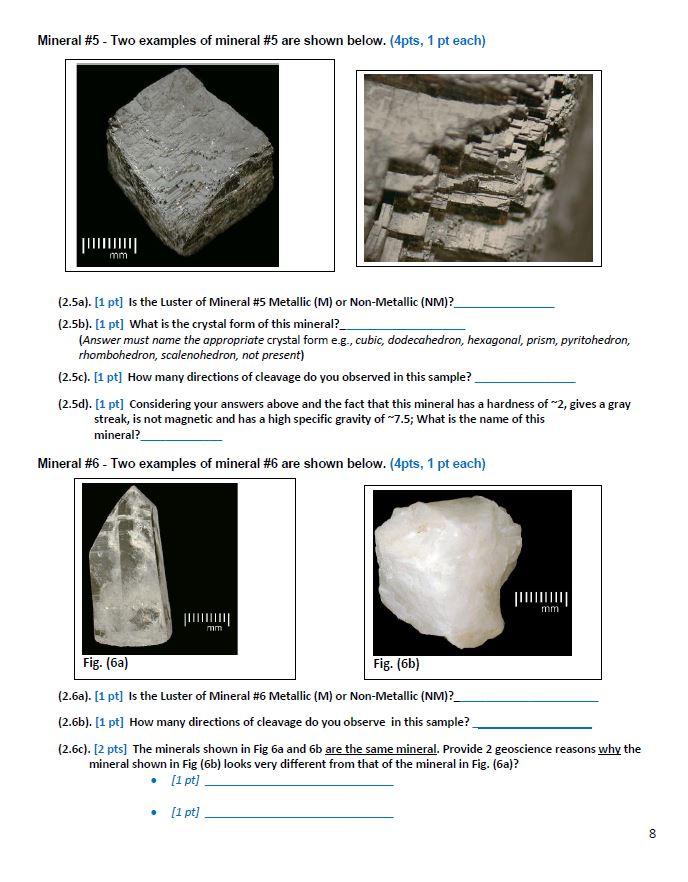 Solved Mineral #5 - Two examples of mineral # 5 are shown | Chegg.com