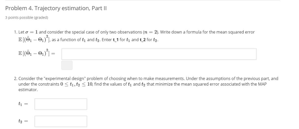 Solved 4. Trajectory estimation Problem 4. Trajectory | Chegg.com