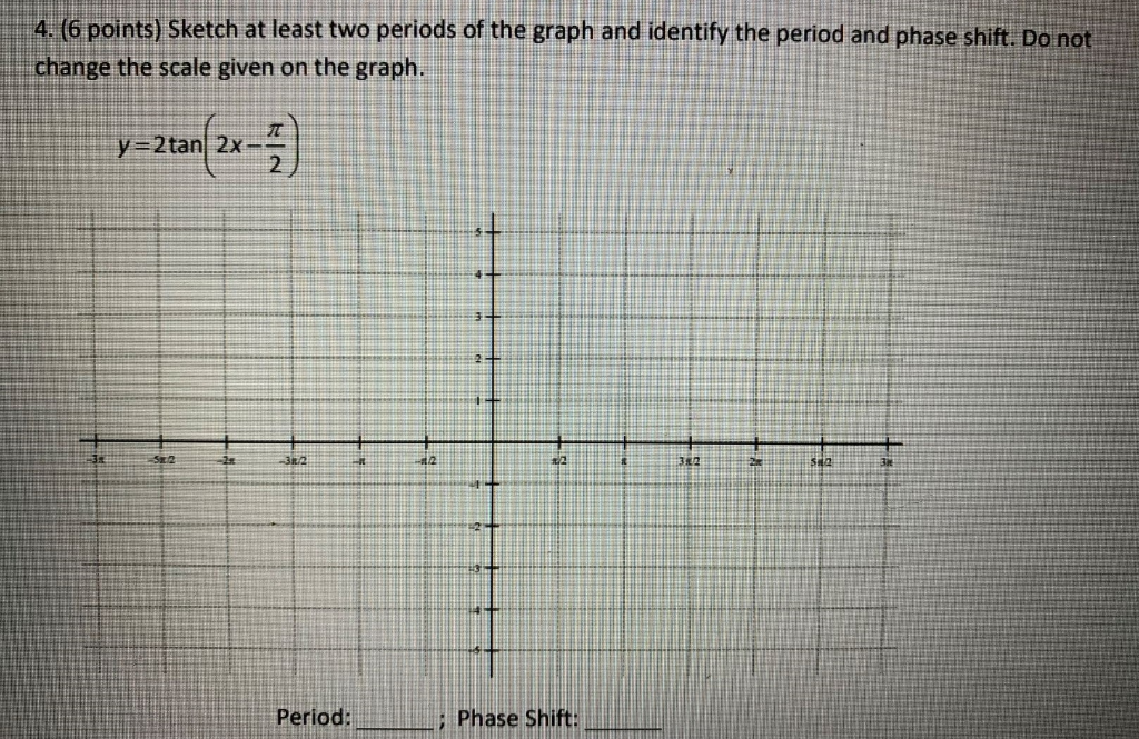 Solved 4. (6 points) Sketch at least two periods of the | Chegg.com