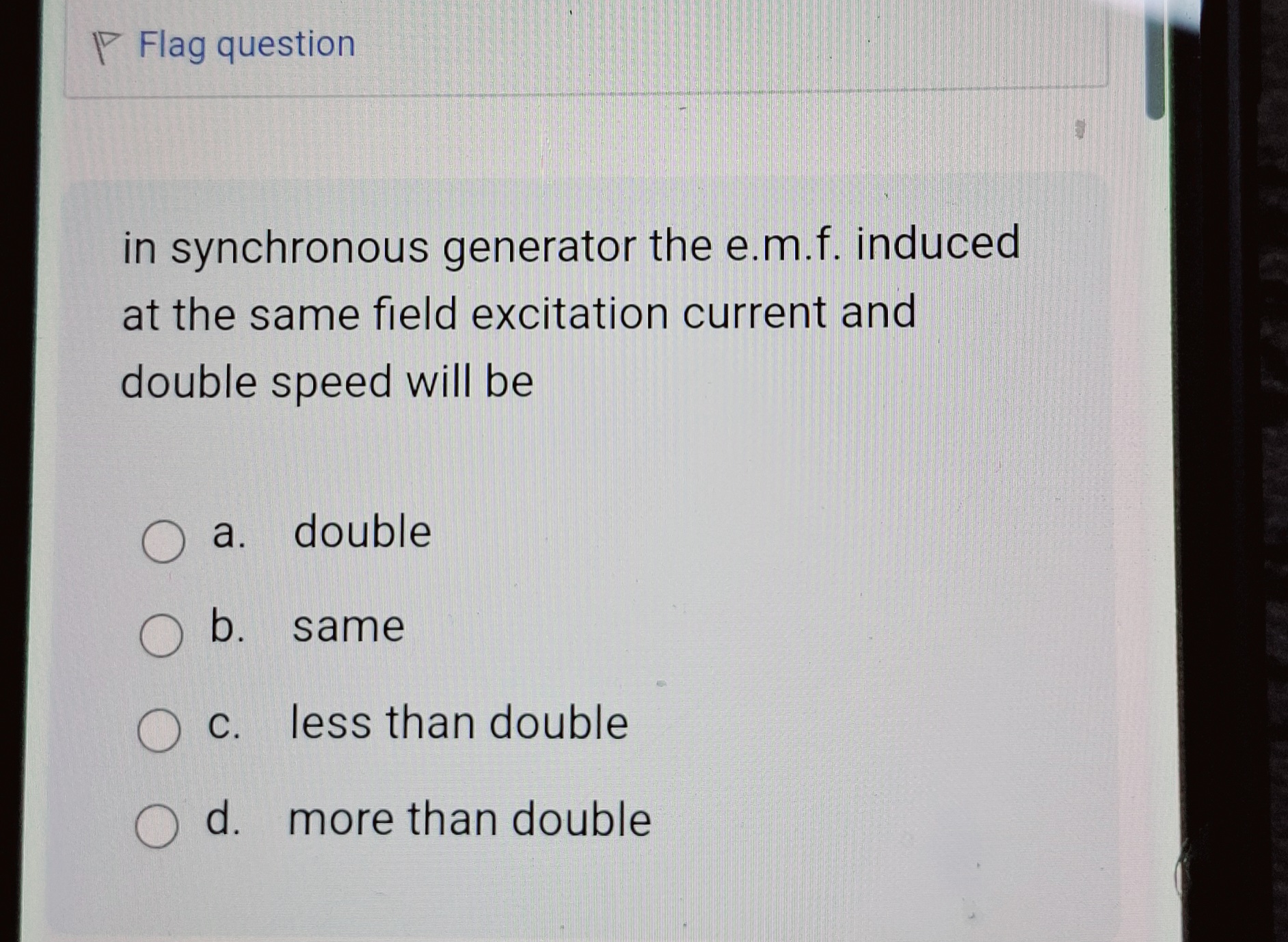 Solved in synchronous generator the e.m.f. ﻿induced at the | Chegg.com