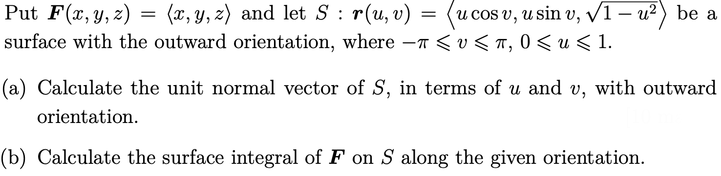 Solved = Put F(x, y, z) (x, y, z) and let S : r(u, v) = (u | Chegg.com