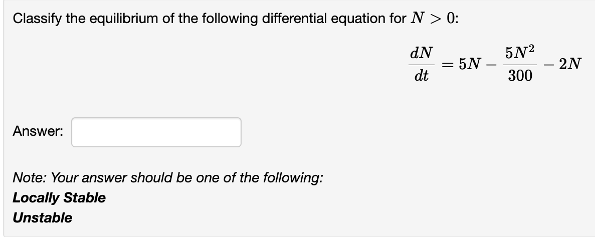 Solved Classify the equilibrium of the following | Chegg.com