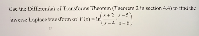 Solved Use the Differential of Transforms Theorem (Theorem 2 | Chegg.com