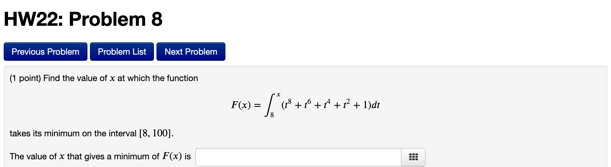 Solved HW22: Problem 8 Previous Problem Problem List Next | Chegg.com