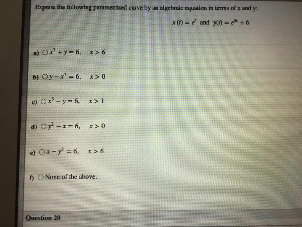 Solved Question 18 Find a parameterization that traverses | Chegg.com | Chegg.com