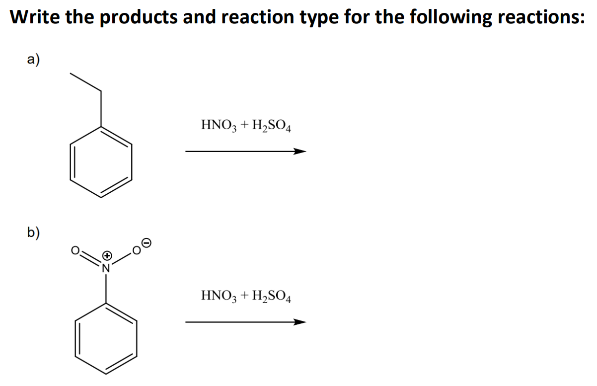 Solved Write the products and reaction type for the | Chegg.com