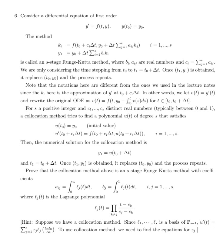 Solved 6. Consider a differential equation of first order | Chegg.com