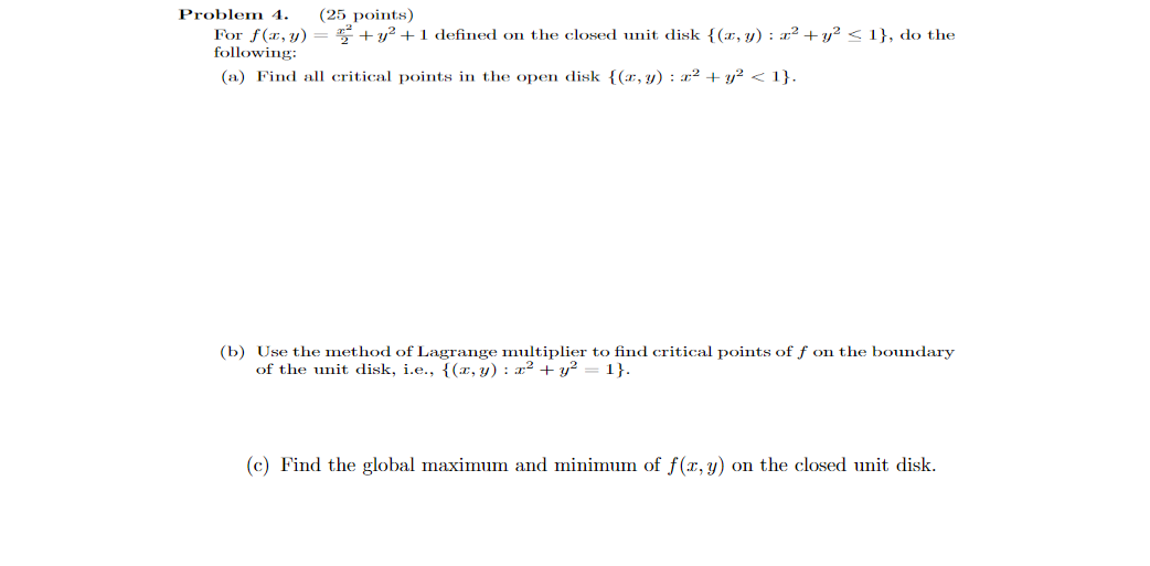 Solved Problem 4. (25 points) For f(0, y) = + y² + 1 defined | Chegg.com