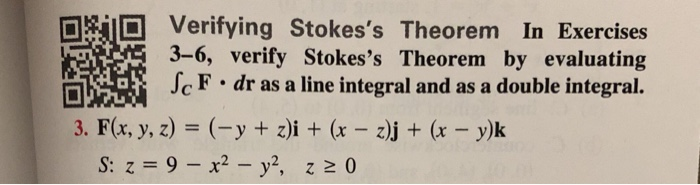 Solved OVerifying Stokes's Theorem In Exercises 3-6, verify | Chegg.com