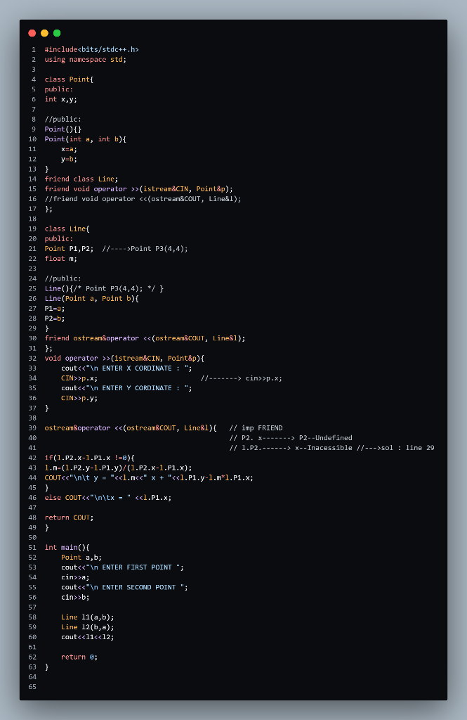 Solved 1)Make the data member of the both the classes (line | Chegg.com