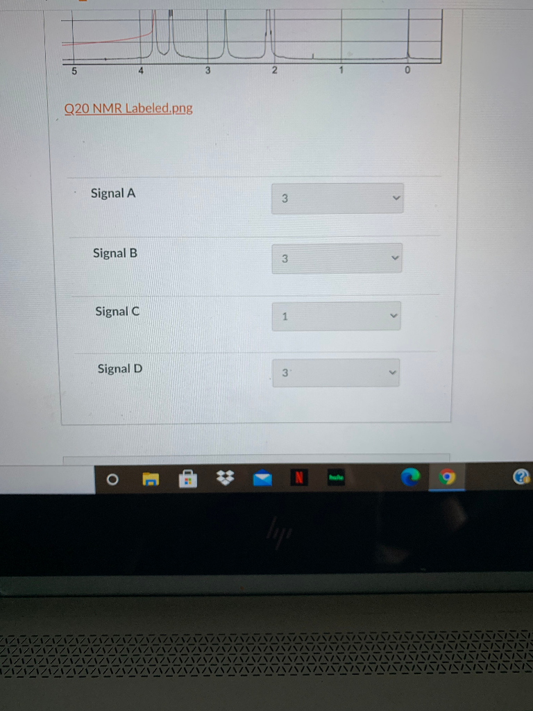 Solved Partial Question 20 1/4 pts Below is the 1H NMR | Chegg.com