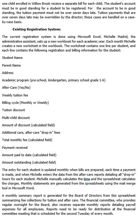 Solved Task 2 Case Study - Willow Brook School Willow Brook | Chegg.com