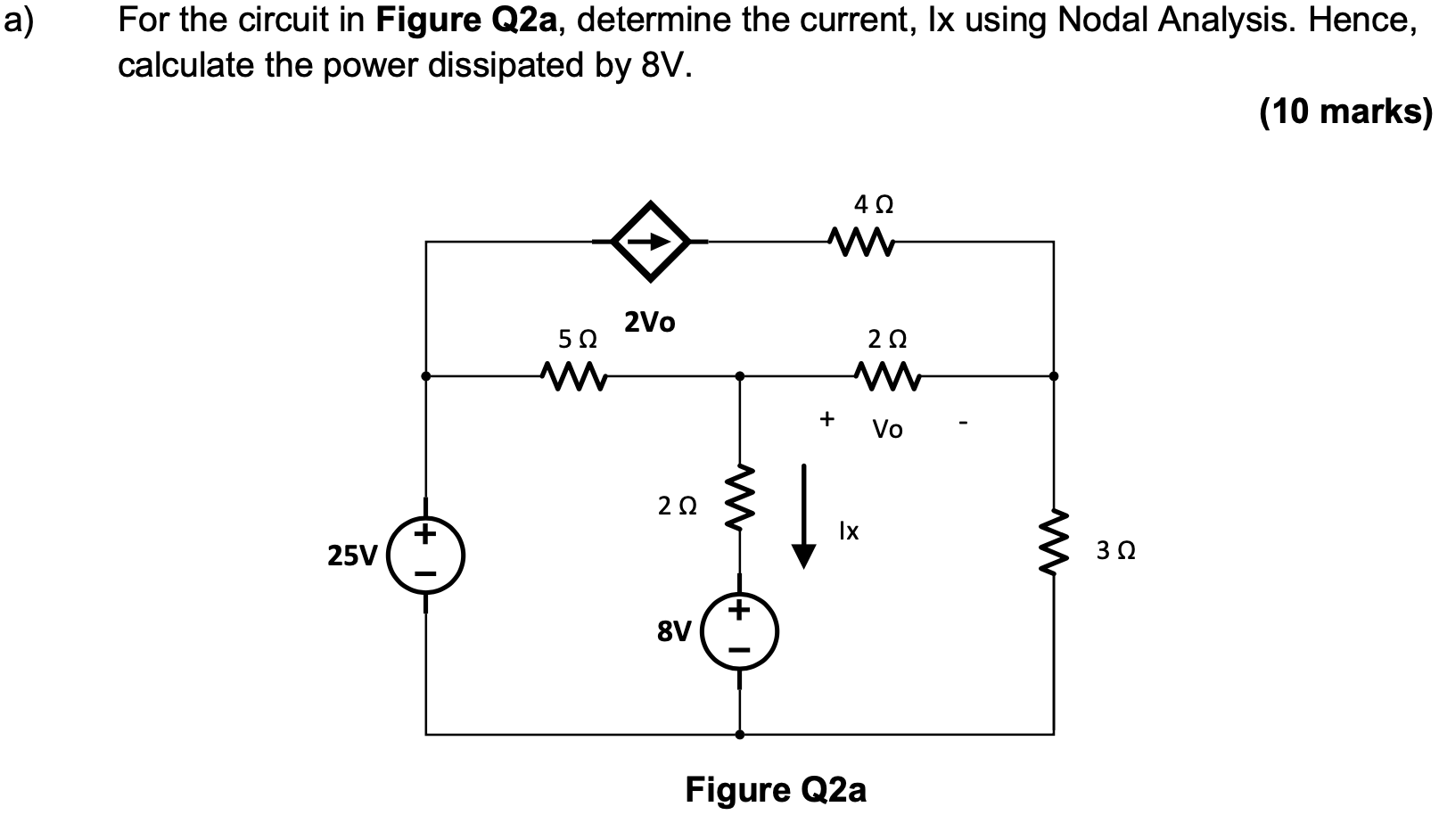 Solved a) For the circuit in Figure Q2a, determine the | Chegg.com