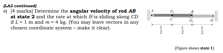 Solved B LA 2. [25 marks] Two pinned rods (length L, mass m) | Chegg.com