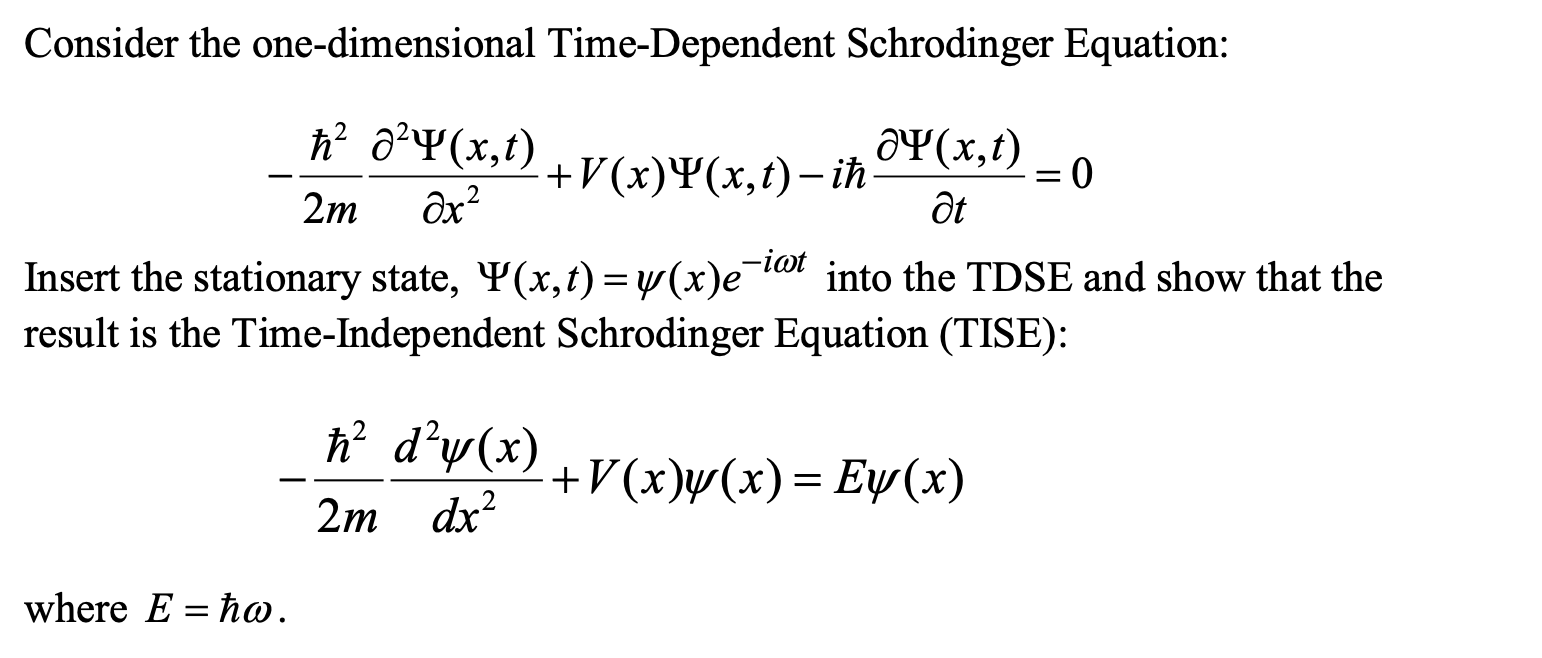 Solved Consider the one-dimensional Time-Dependent | Chegg.com