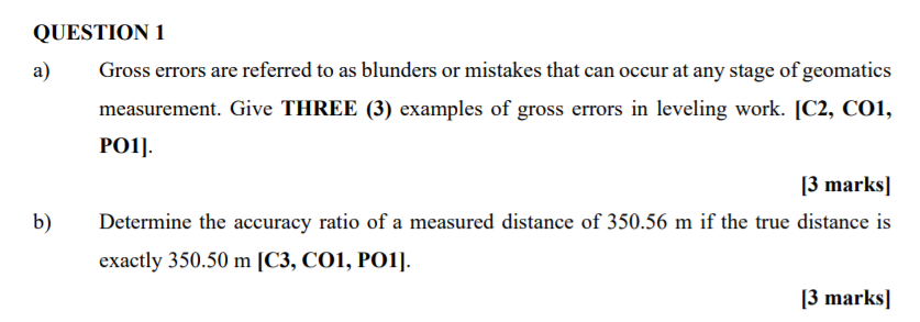 Solved QUESTION 1 a) Gross errors are referred to as | Chegg.com