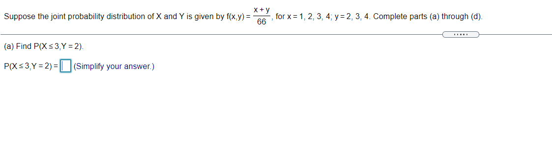 Solved X+ y Suppose the joint probability distribution of X | Chegg.com