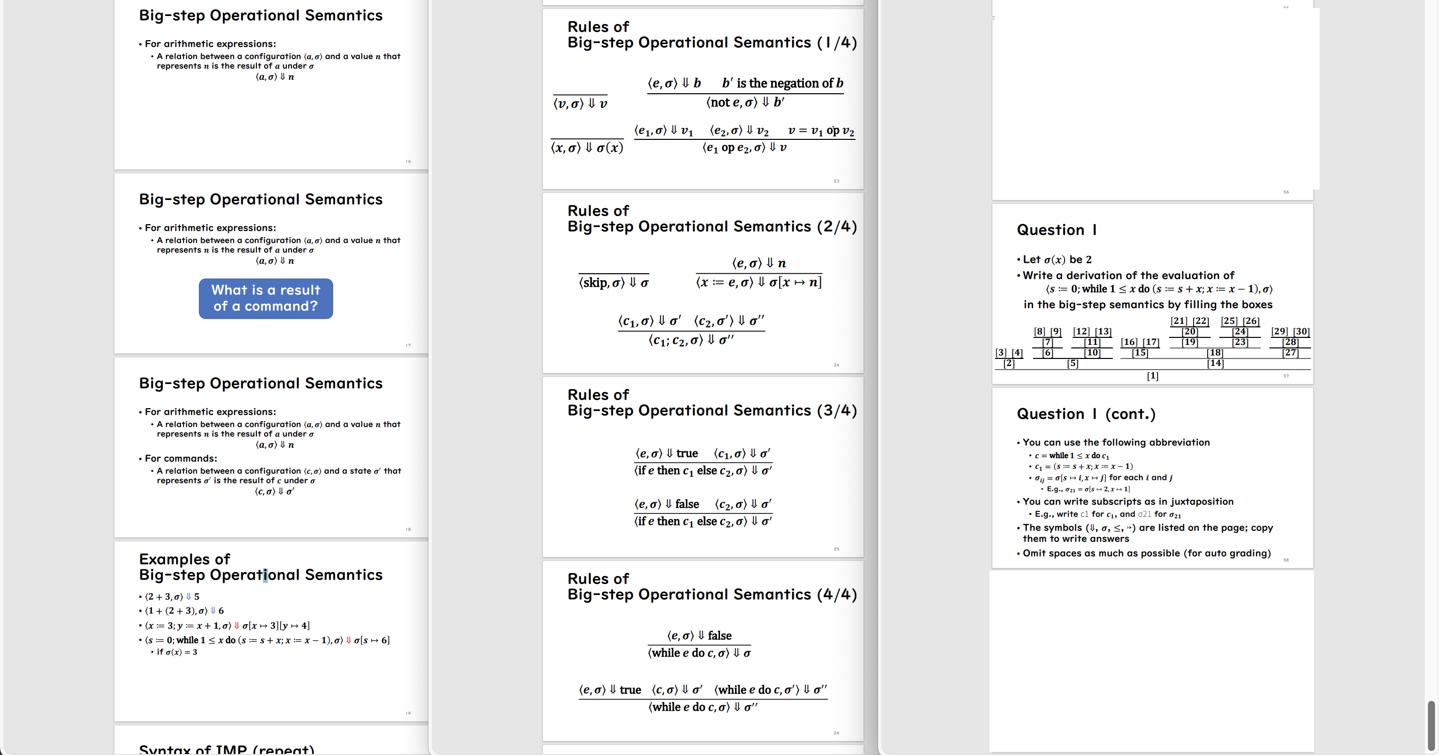 Solved Big Step Operational Semanticssolve Question 1 ﻿on