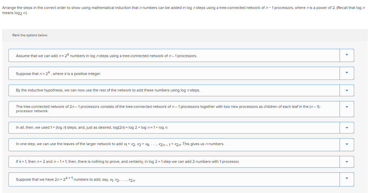 Solved Arrange the steps in the correct order to show using | Chegg.com