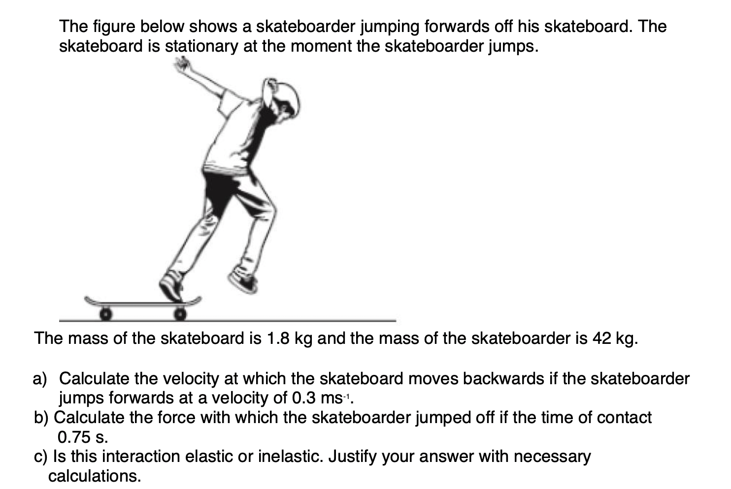 Solved The figure below shows a skateboarder jumping | Chegg.com