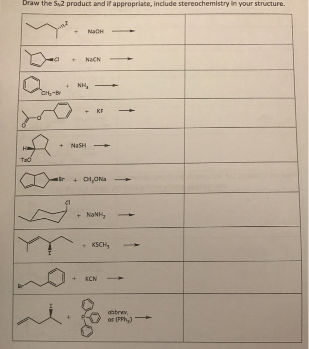 Solved Draw the SN2 product and if appropriate, include | Chegg.com