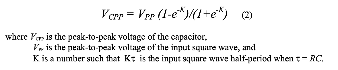 Solved Vcpp = Vpp (1-e*)/(1+eK) (2) where Vcpp is the | Chegg.com