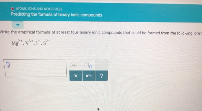 Solved O ATOMS, IONS AND MOLECULES Predicting the formula of | Chegg.com
