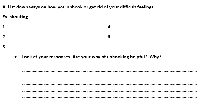Solved A. List down ways on how you unhook or get rid of | Chegg.com