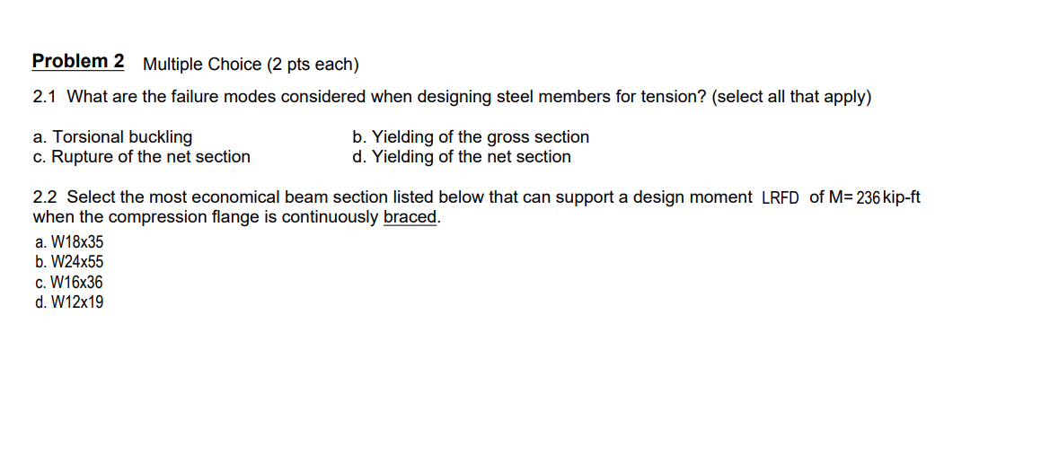 Solved Problem 1 (2 pts each) Indicate whether the following | Chegg.com