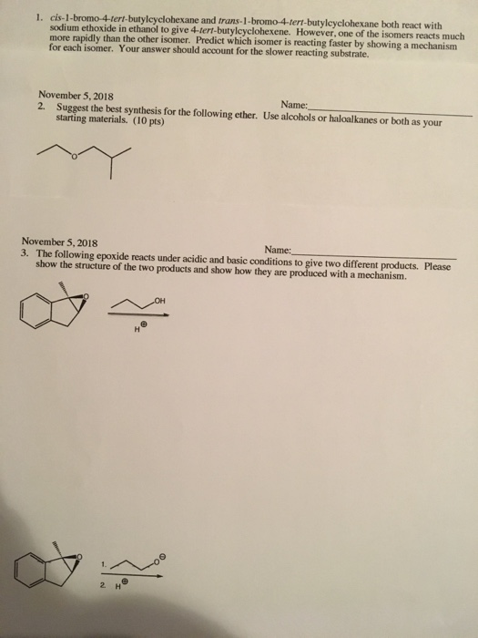 Solved 1. cis-1-bromo-4-tert-butylcyclohexane and | Chegg.com