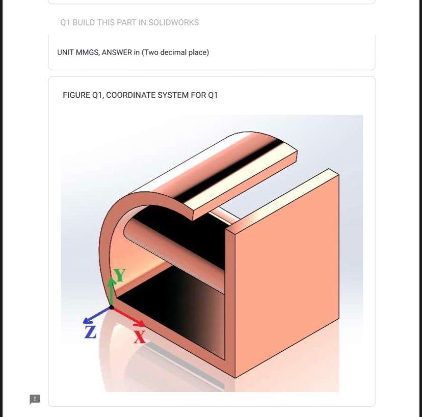 Solved Q1 Build This Part In Solidworks Unit Mmgs Answer In 
