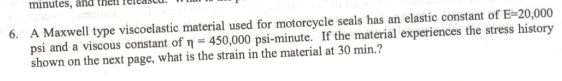Solved 6. A Maxwell type viscoelastic material used for | Chegg.com