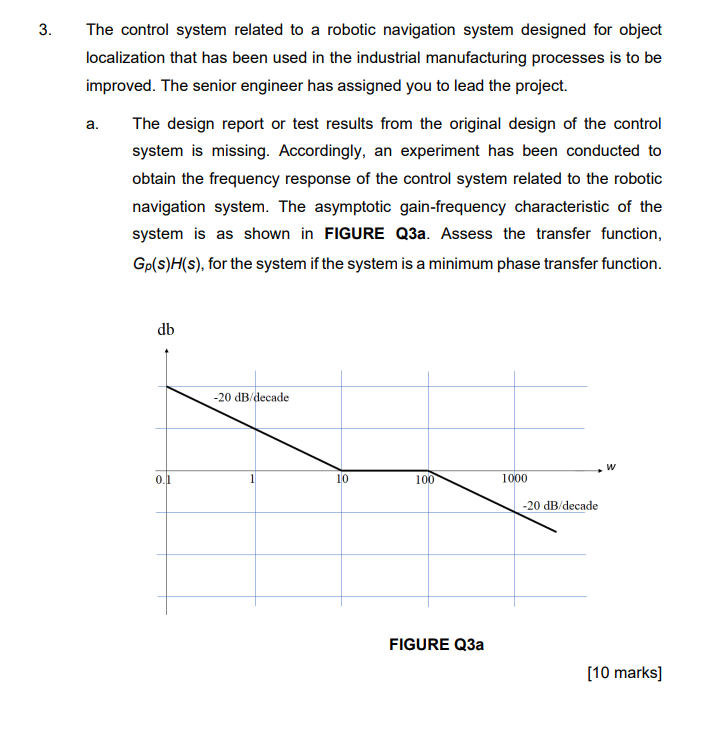 Solved 3. 3. The control system related to a robotic | Chegg.com