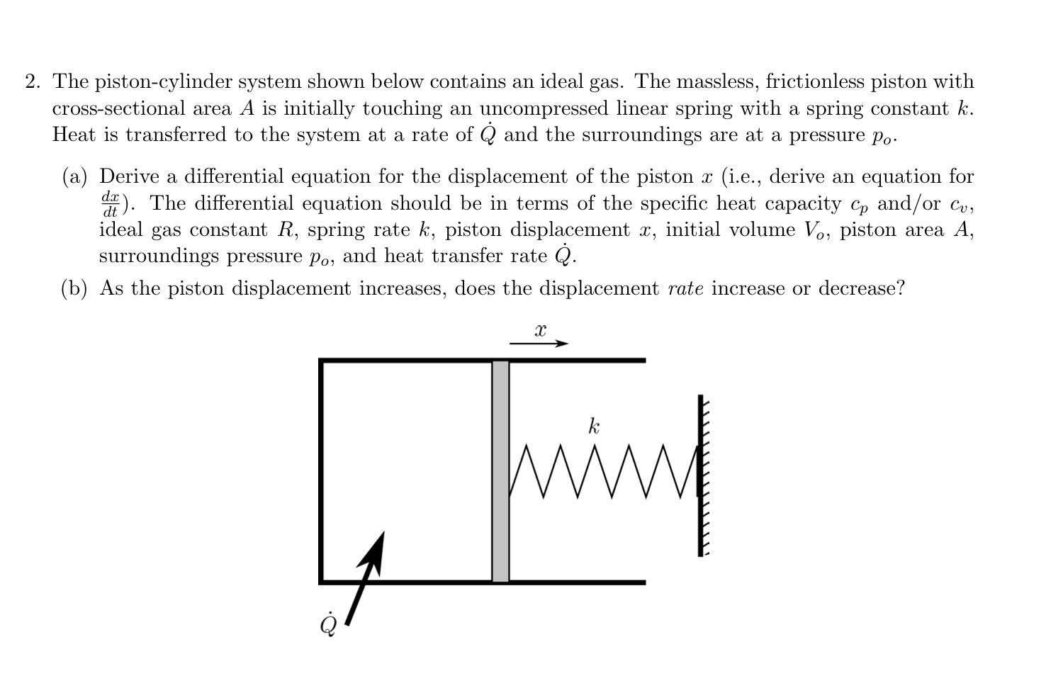 Solved 2. The piston-cylinder system shown below contains an | Chegg.com