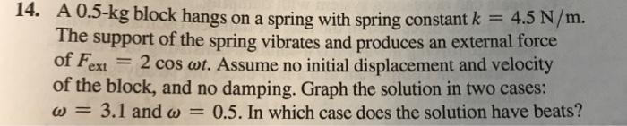 Solved 10. A 0.5-kg block hangs on a spring and stretches | Chegg.com