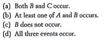 Solved Of three events A, B, C, suppose events A and B are | Chegg.com