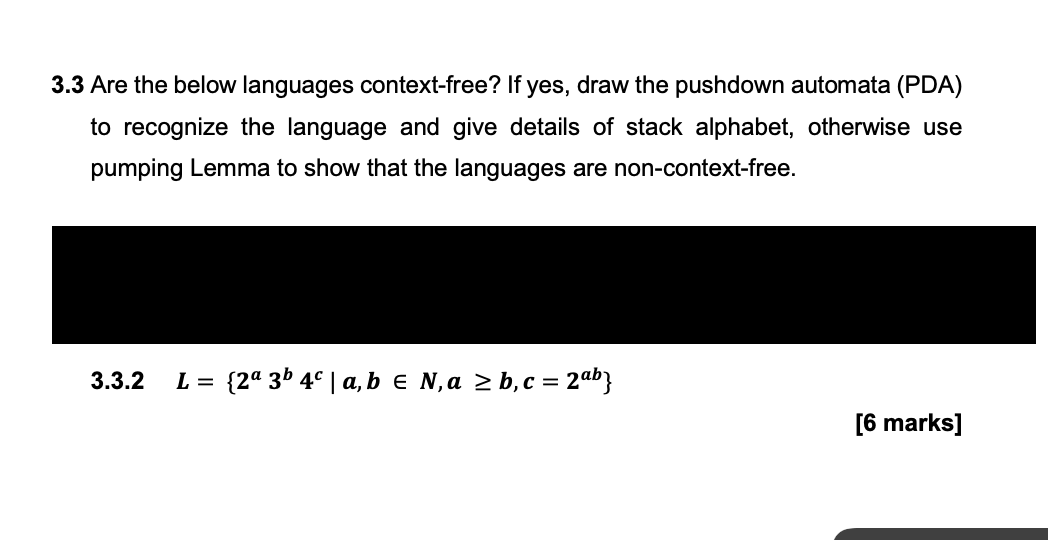 Solved 3.3 Are the below languages context-free? If yes, | Chegg.com