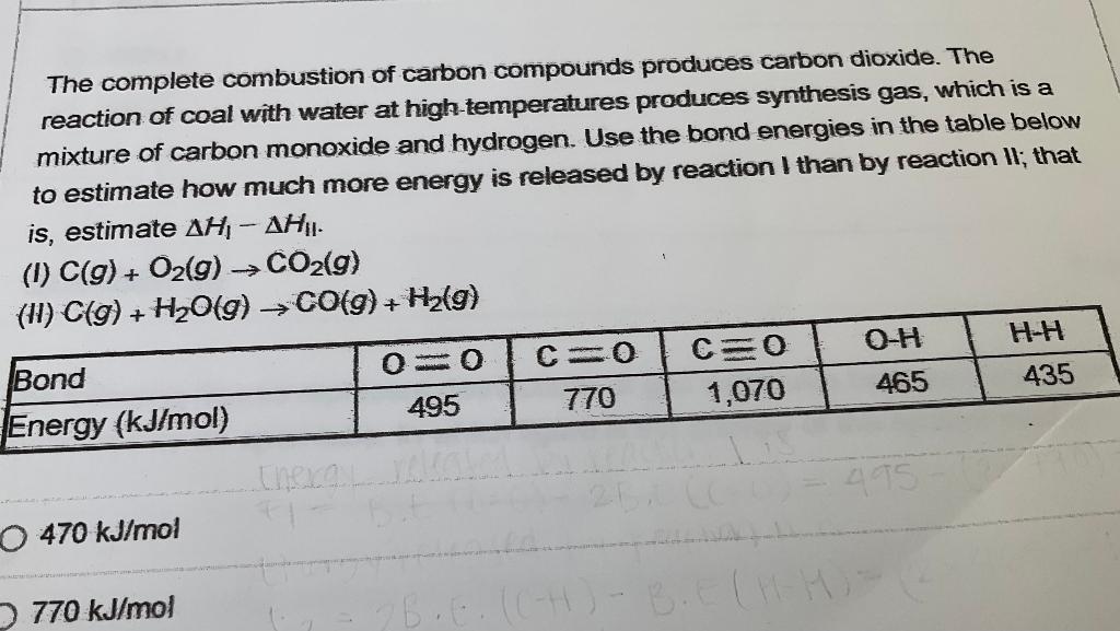 Solved The complete combustion of carbon compounds produces | Chegg.com