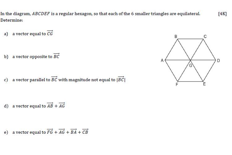 Solved In the diagram, ABCDEF is a regular hexagon, so that | Chegg.com