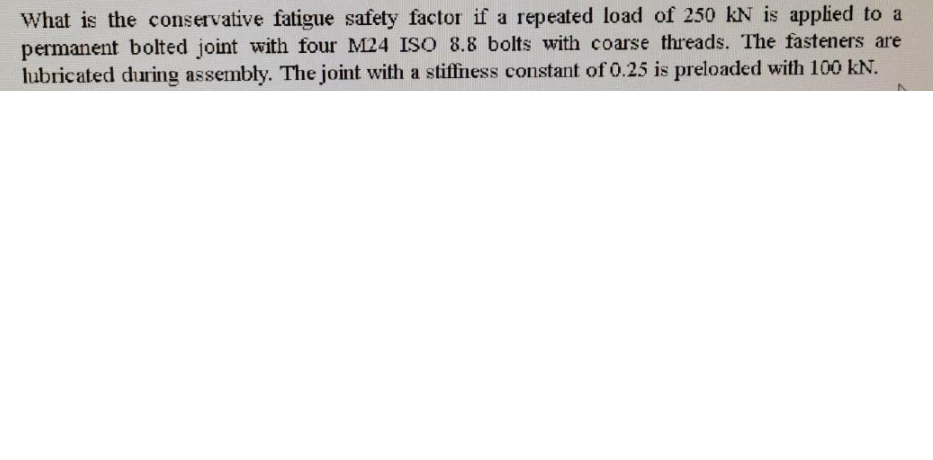 Solved What is the conservative fatigue safety factor if a | Chegg.com