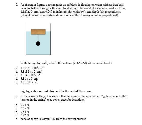 Solved 2. As shown in figure, a rectangular wood block is | Chegg.com