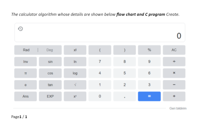Solved CALCULATOR İN C :: I want to write a C code that | Chegg.com