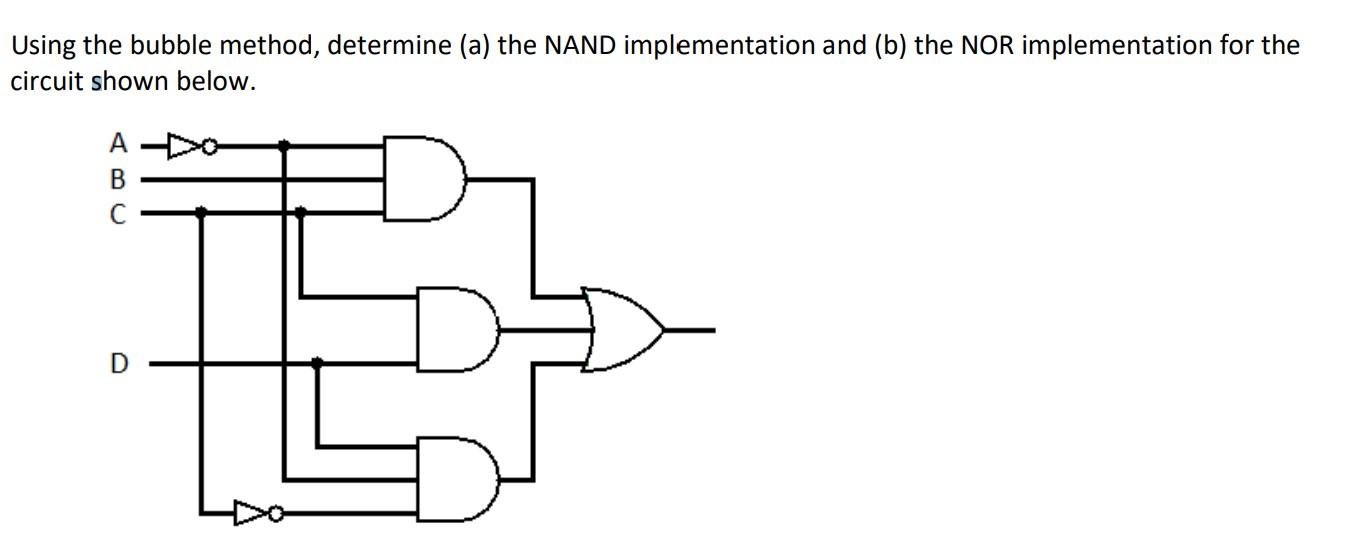 Solved Using the bubble method, determine (a) the NAND | Chegg.com