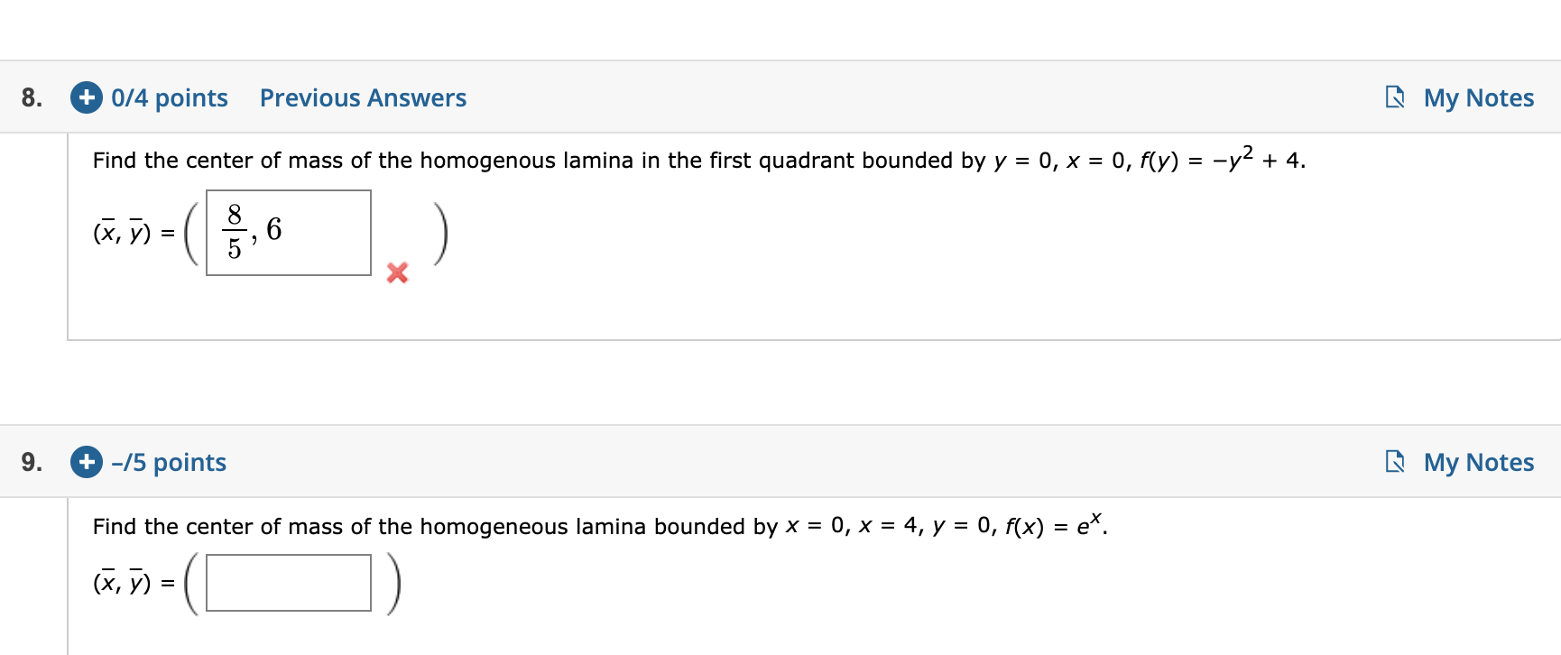Solved 8. + 0/4 points Previous Answers My Notes Find the | Chegg.com