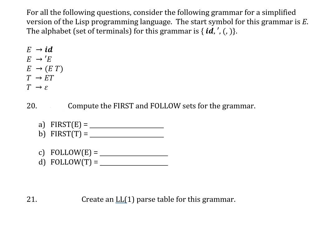 Solved For all the following questions, consider the | Chegg.com