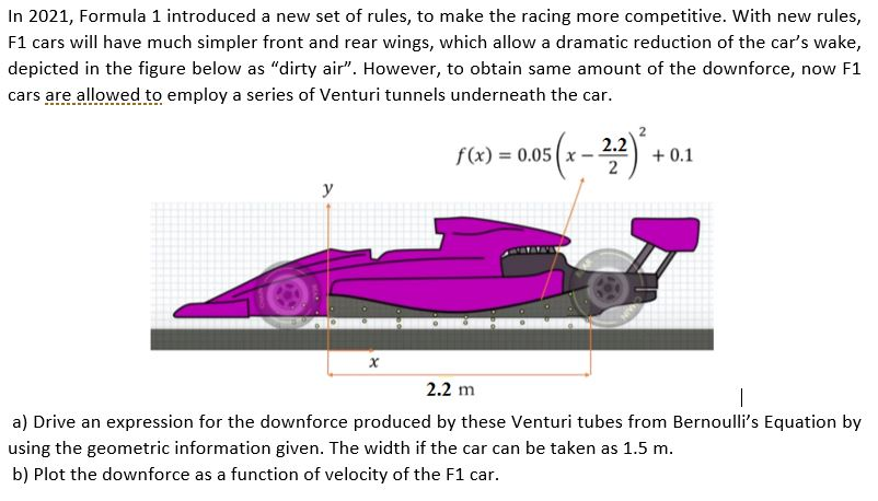 In 2021, Formula 1 introduced a new set of rules, to | Chegg.com